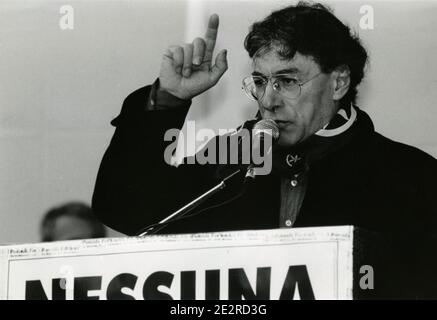 Italian politician and founder of Lega Nord party senator Umberto Bossi ...