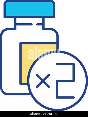 Two dose vaccination RGB color icon Stock Vector Image & Art - Alamy