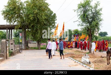 KHATU, RAJASTHAN, INDIA - AUGUST 2019 : Entry gate of Khatu Shyam baba ...