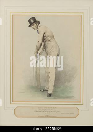 Portrait of Fuller Pilch (1803-1870) an English first-class cricketer ...