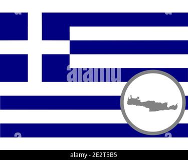 Flag and map of Crete Stock Photo - Alamy