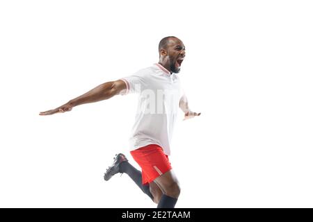 Running and screaming. Funny emotions of professional football, soccer ...