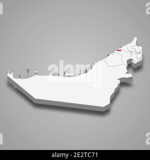 3d isometric map of Ajman is a Emirate of United Arab Emirates, vector ...