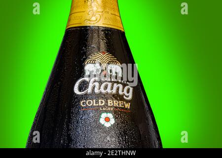 Bottle of Thai Chang Classic beer isolated on a white background Stock ...