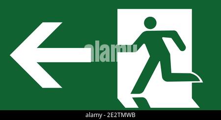 Emergency exit left iso 7010 green vector Stock Vector Image & Art - Alamy