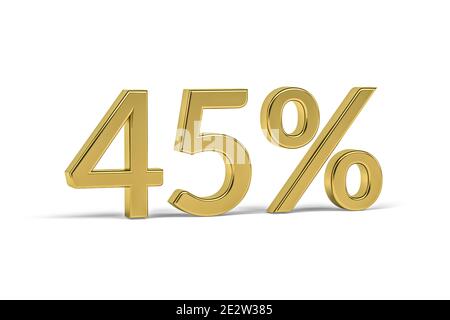 45% Golden symbol , 3D render Stock Photo - Alamy