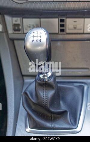 Six speed stick shift manual transmission car Stock Photo - Alamy
