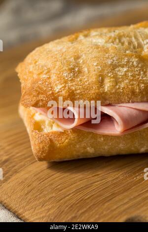 Homemade French Ham Jambon Beurre Sandwich with Butter Stock Photo - Alamy