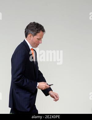 Treasury Secretary Timothy Geithner walks through the Rose Garden of ...