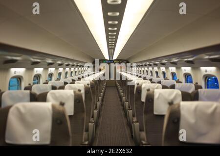 Green Car or First-class car of Shinkansen in Japan Stock Photo - Alamy