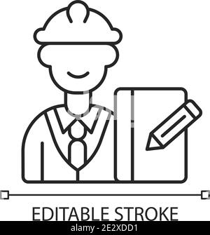 Supervisor icon, linear isolated illustration, thin line vector, web ...