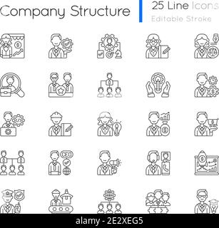 Department employee line icons collection. Strategy, Maneuver, Plan ...