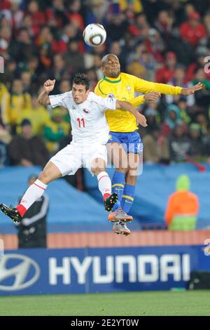 Brazil's Maicon during the 2010 FIFA World Cup Round of Sixteen match ...