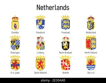 Netherlands coat of arms, Gelderland province heraldry, vector heraldic ...
