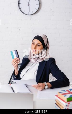 digital translator with uae flag, interpreter working Stock Photo - Alamy