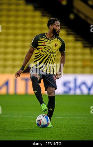 Watford, UK. 16th Jan, 2021. Harry Toffolo of Huddersfield Town during ...
