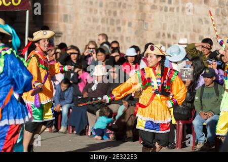 Indigenous dance performance in Cusco Stock Photo - Alamy