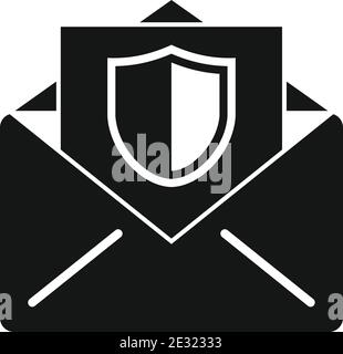 Secured mail icon. Simple illustration of secured mail vector icon for ...