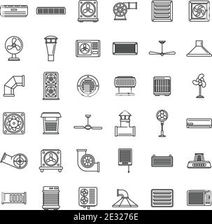 Ventilator icons set, outline style Stock Vector Image & Art - Alamy