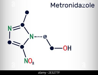 Metronidazole, antiprotozoal medication molecule. It is antibiotic ...
