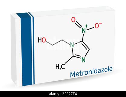 Metronidazole, antiprotozoal medication molecule. It is antibiotic, belonging to the ...