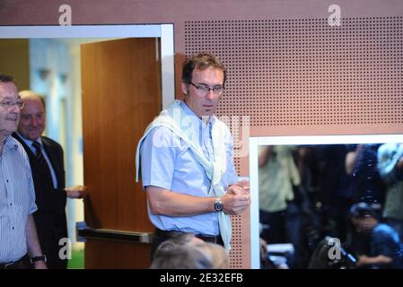 Laurent Blanc, new coach of the French national soccer team and Fabien ...