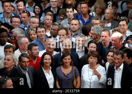 Segolene Royal (L) and Martine Aubry (R) during a national homage at ...