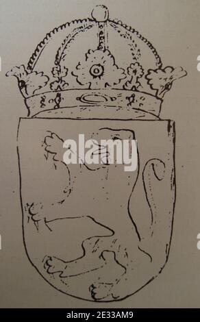 The first drawing of the Macedonian coat of arms, found in Paisi's book ...