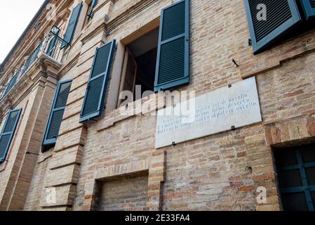 Giacomo Leopardi's famous places in his hometown Recanati, Marche ...