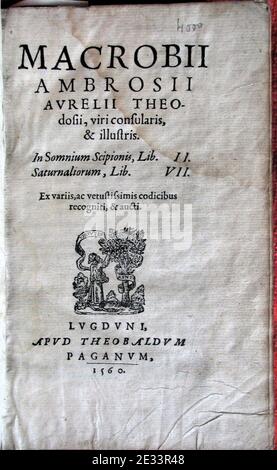 Macrobii scipionis saturnalorium ludguni paganum 1560 Stock Photo - Alamy