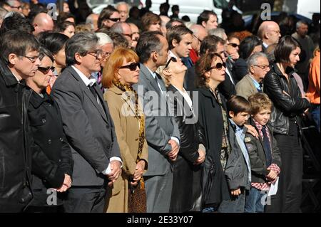 Stephane Audran, Claude Chabrol's son Thomas Chabrol attending a ...