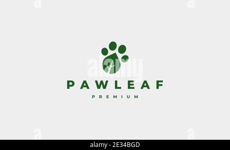 paw leaf foot print logo Design Vector Stock Vector Image & Art - Alamy