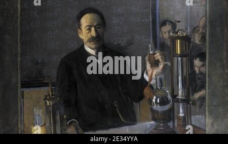 Leon Wyczółkowski - Profesor Karol Olszewski w laboratorium Stock Photo ...