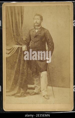 This cabinet card photograph by Henry L. Chase features Lunalilo, the ...
