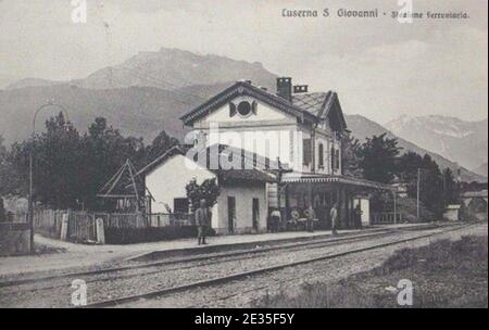 The Luserna San Giovanni railway station, located in the municipality ...