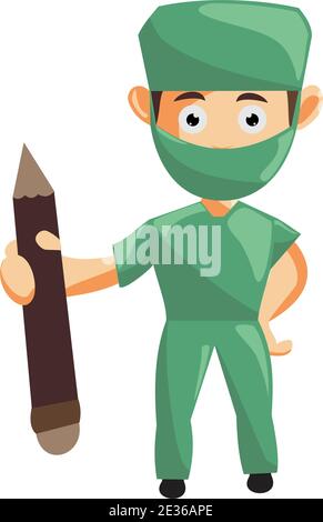 man with pencil avatar character Stock Vector Image & Art - Alamy
