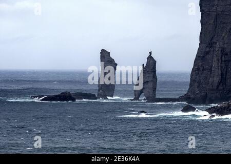 Risin og Kellingin, The Giant and the Witch, sea stacks rocks near Eidi ...