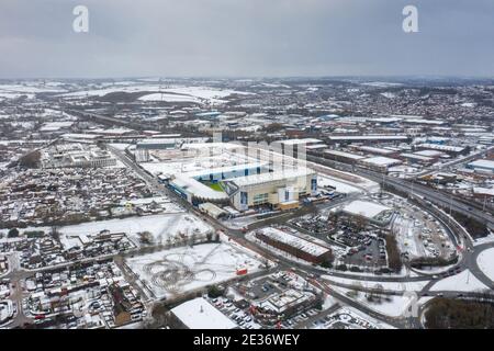 An aerial view of Elland Road, home stadium of Leeds United Copyright ...