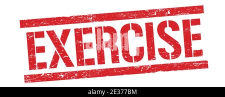EXERCISE text on red grungy vintage round rubber stamp Stock Photo - Alamy