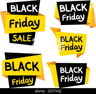 Black friday ribbon icons set Stock Vector Image & Art - Alamy