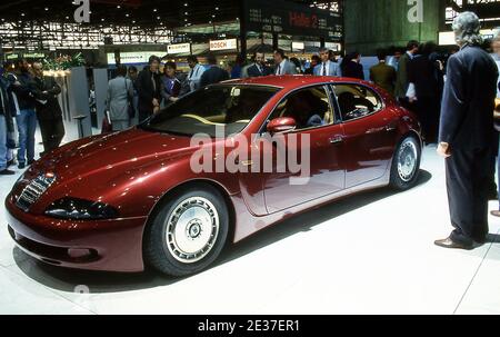 Bugatti EB 112 Concept Car at the Geneva Motor Show 1993 Stock Photo ...