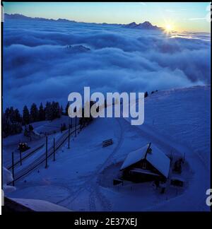 Mountain scape from Mount Rigi captured on film Stock Photo - Alamy