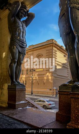 Details of the sculpture of the Atlanteans near the Hermitage in St ...