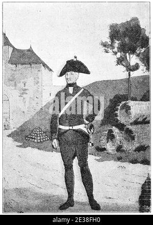 Baden artilleryman (1802). Illustration of the 19th century. Germany ...