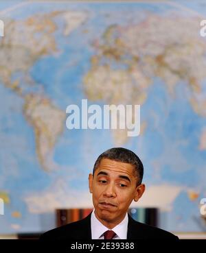 17 December 2010 - Arlington, Virginia - President Barack Obama reads ...