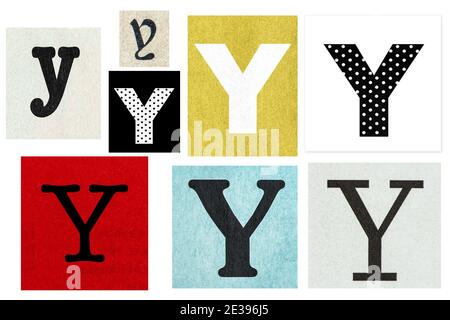 Old newspaper magazine cutouts. Paper cut letter A Stock Photo - Alamy