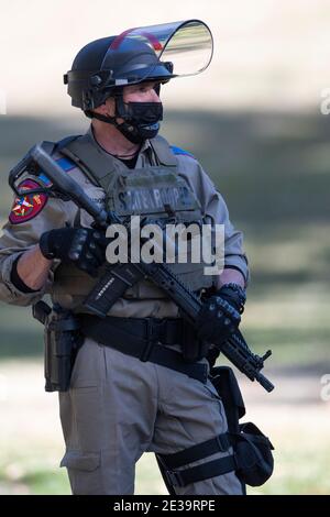 Texas Department of Public Safety law enforcement helicopter taking off ...