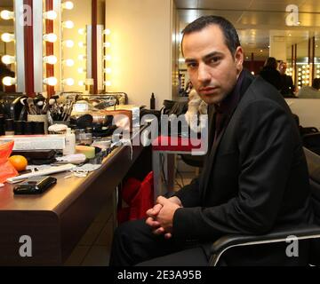 EXCLUSIVE. Michael Moreno poses backstage during French TV show Champs ...