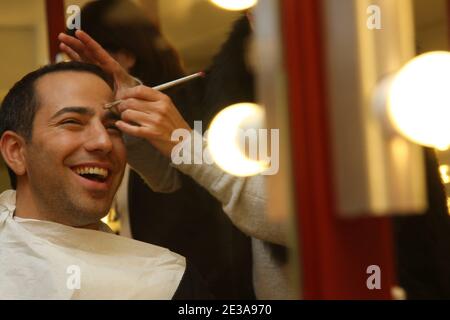 EXCLUSIVE. Michael Moreno poses backstage during French TV show Champs ...