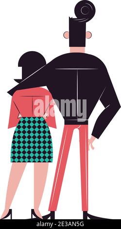 Romantic couple hugging backwards design, Relationship love and romance ...